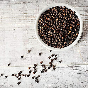 The Spice Lab - Black Tellicherry Peppercorns for Grinder Packed in the USA - Steam Sterilized Kosher Non-GMO All Natural Black Pepper 5015 (18 Ounce Tub)