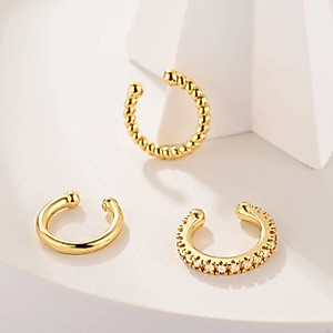 6Pcs Ear Cuff for Women 14K Gold Plated Cuff Earrings for Women Gold Ear Cuffs Non Pierced Ear Clips Cartilage Earring Women Jewelry (6Pcs Gold)