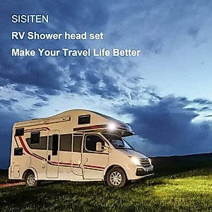RV Shower Head with Hose and on off switch - High pressure shower head replacement for Bath room、RV、Motor home、Boat、Travel Trailer and Camper - with Stainless Steel 60'' Hose and bracket