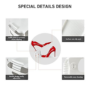 New Shoe Slots Organizer 12 Pack - Upgrade Shoe Stackers for a Pair Of Shoes, Shoe Storage Shoe Space Savers 50%, 5 Levels Adjustable Space Saving Shoe Rack Shoe Riser Stackable Shoe Organizer,White