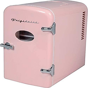 Frigidaire EFMIS175-PINK Portable Mini Fridge-Retro Extra Large 9-Can Travel Compact Refrigerator, Pink, 5 Liters