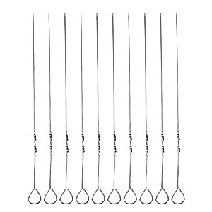RvSky Garden kit Barbecue Skewer Flat Long Reusable Stainless Steel Kebab Sticks for Meat Vegetable Grilling 10pcs