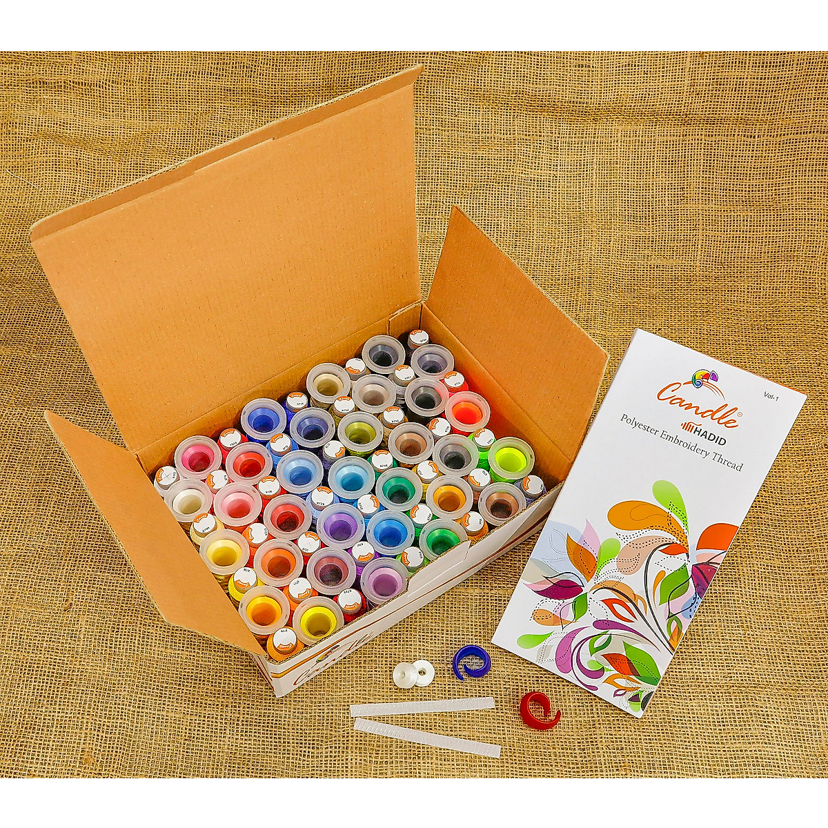 Candle 63 Colors Embroidery Machine Thread - Kit of Polyester Brother Thread Spools 500M (550 Yards) for Home Users