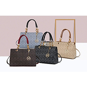 MKF Crossbody Satchel Tote Handbag for Women, Shoulder Bag Strap – PU Leather Pocketbook – Top Handle Woman Purse Black