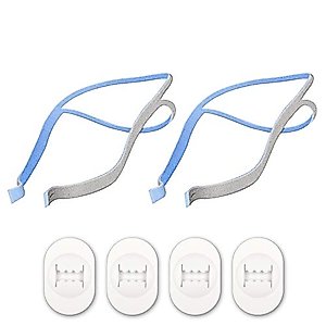 Replacement Headgear for The ResMed Airfit P10 Nasal Pillow CPAP Mask. (2 Pack) Includes Free 4 Replacement Adjustment Clips.
