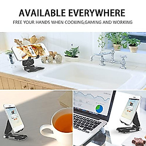 SCTEWELL Mobile Phone Holder, 1-Piece Mobile Phone Holder Suitable for iPhone, Ipad, Mobile Phones, All Android Smart Phones, Small desktops, Sturdy Aluminum Metal Phone Holder