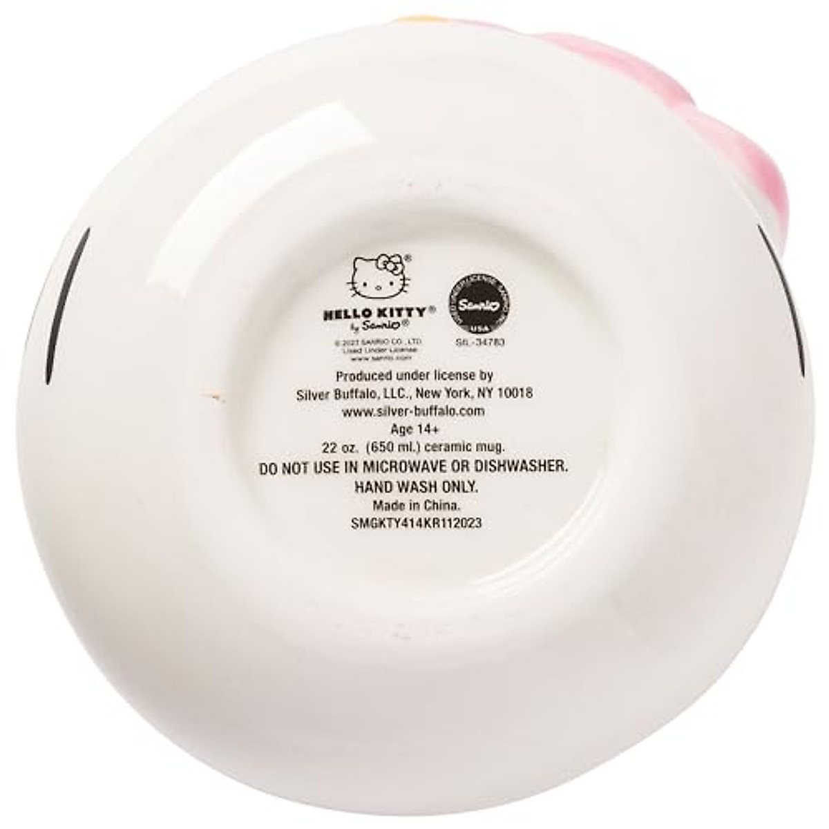 Silver Buffalo Sanrio Hello Kitty 3D Sculpted Ceramic Cookie Snack Candy Jar (X-Small)