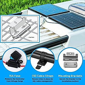 Serenelife 200 Watt Portable Solar Panel Kit, 2 Pcs 100W Monocrystalline Set with 30A PWM Controller