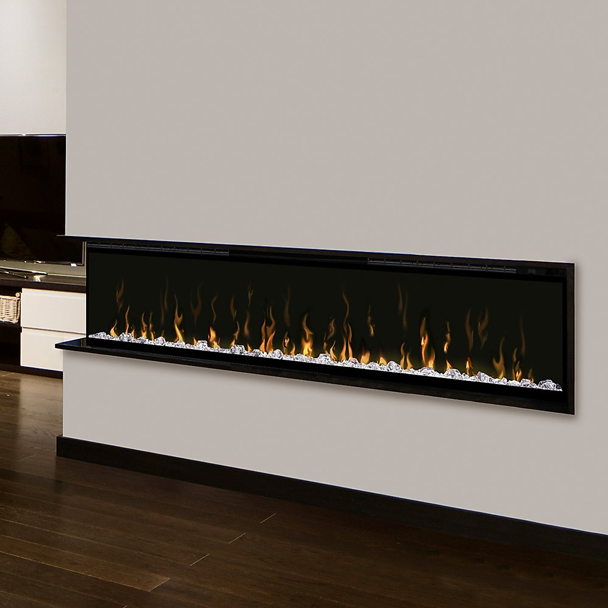 Dimplex IgniteXL 74" Built-in Linear Electric Fireplace (Model: XLF74), 8530/5118 BTU, 240/120 Volt, 2500/1500 Watt, Black