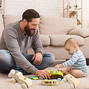 Haconba 18 Pack DIY Wood Car Toys Unfinished Wooden Cars to Paint Wooden Craft Cars for Home Activities Craft Projects Family Time Handicraft