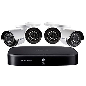 Lorex 4K 8 Channel 2TB DVR with 4 1080P Outdoor Cameras
