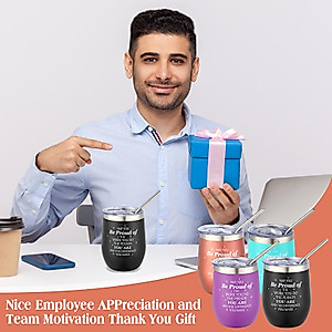 Tioncy 48 Pcs Wine Tumbler 12 oz with Lid and Straw Funny Keychain Fluffy Cupcake Socks Teacher Appreciation Thank You Gift for Coworker Employee Teacher Women