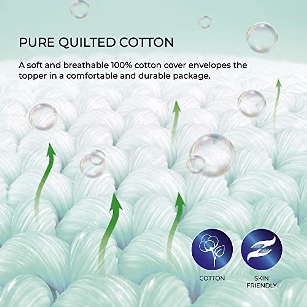 Organic Cotton Cover Mattress Topper, Futon Mattress, Tatami Mat Sleeping Pad, Down Alternative Featherbed, Natural Temperature Regulating, Soft & Plush