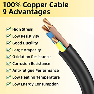 Flameweld RV Generator Adapter Cord - L14-30P Locking Male Plug to 14-50R Female with Handle, 4 Prong 30 Amp to 50 Amp for Generator to RV Trailer Camper, 7500W STW 10AWG Generator Cord, UL