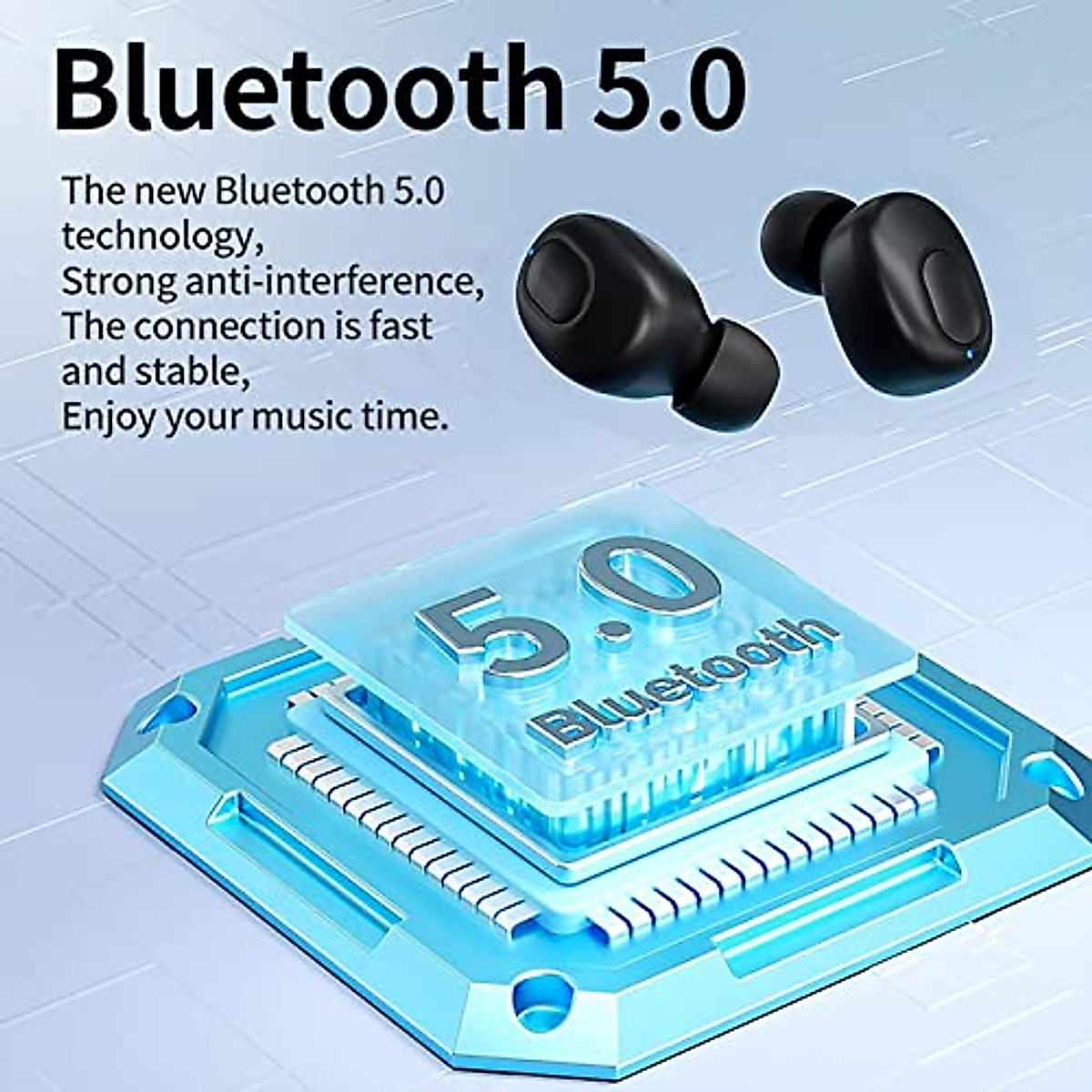 Macaron in Ear Mini Bluetooth Earbuds, Wireless Headphones with Charging Case, Bass Noise Cancelling Sweatproof Sports Headphones Built in Microphone