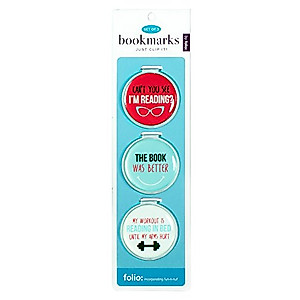 Just Clip it! Quote Bookmarks - (Set of 3 Clip Over The Page Markers) A Book A Day Keeps Reality Away, Book Nerd, Funny Bookmark Set - Ideal for Bookworms of All Ages... Adults Men Women Teens & Kids
