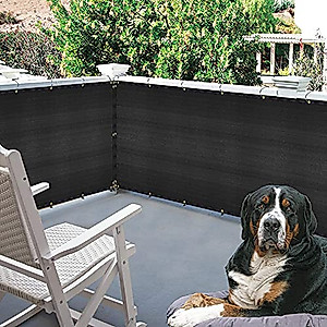 Patio Privacy Screen 5x0.9m Windbreak Net Fence Sunshade HDPE without Screws Protector Balcony Cover with Cable Ties and 13m Rope