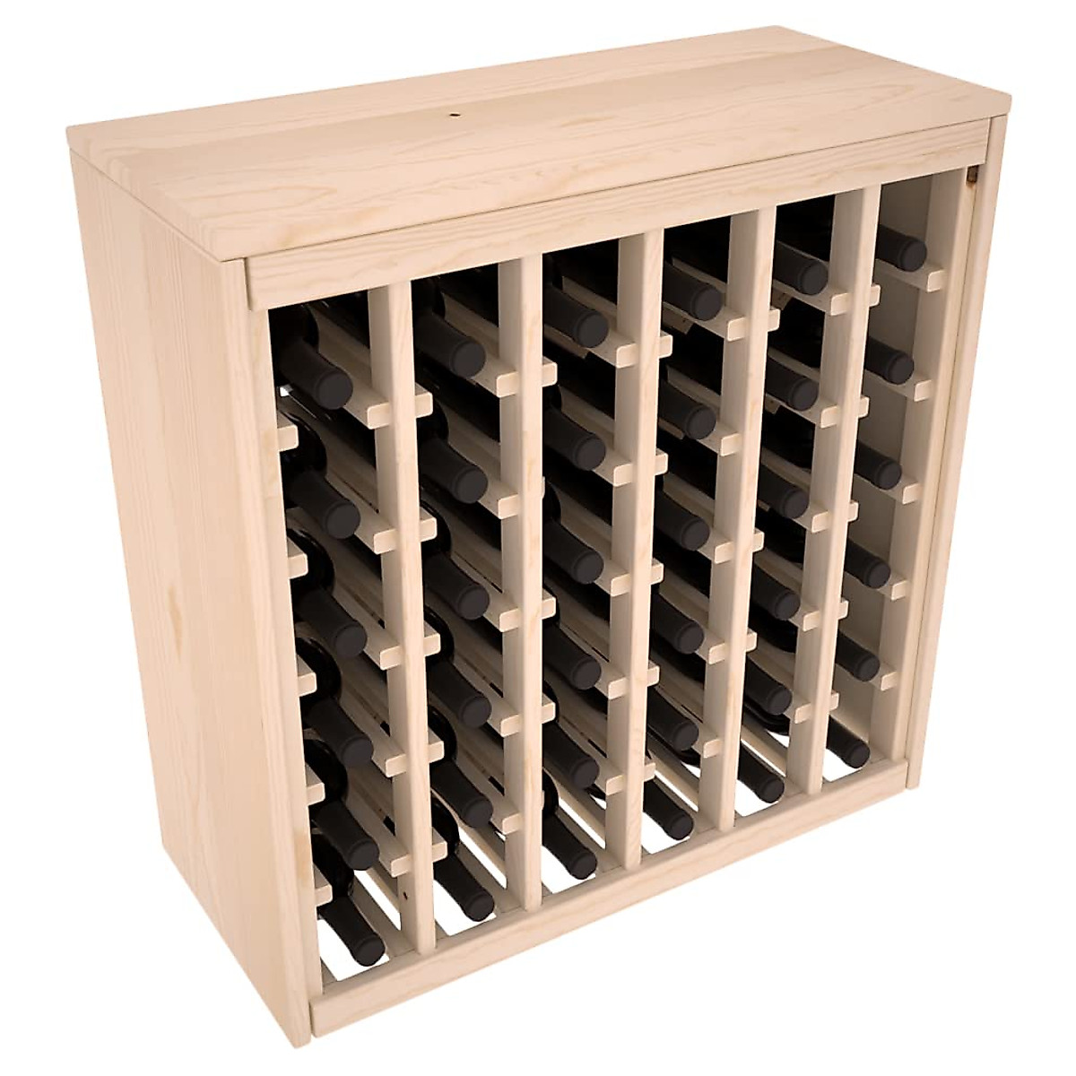 Wine Racks America Living Series Deluxe Wine Rack - Durable and Modular Wine Storage System, Pine Unstained - Holds 36 Bottles