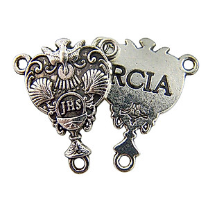 Silver Tone RCIA IHS Chalice and Host Centerpiece for Rosary, 1/2 inch