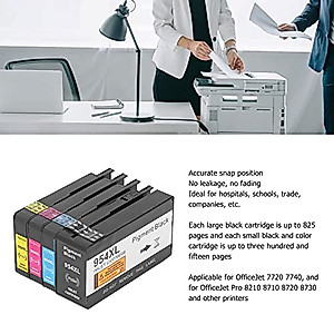 Hilitand 4 Colors BK C M Y Printer Ink Cartridge Set Large Page Capacity Smart Chip Practical Printer Cartridge for Office Printing