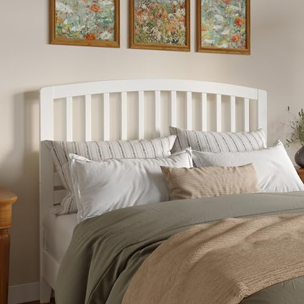 AFI Richmond Queen Size Headboard with Attachable Charger in White
