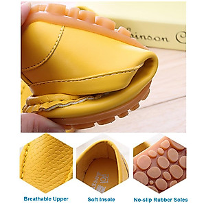 LONSOEN Toddler/Little Kid Boys Girls Soft Synthetic Leather Loafer Slip-On Boat-Dress Shoes/Sneakers,White,SHF103 CN30