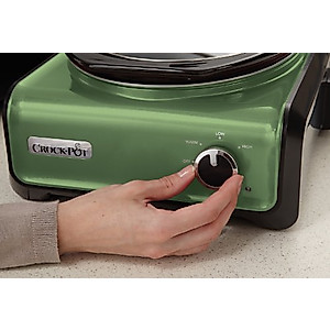 Crock-Pot SCCPMD1-GR Hook Up Double Oval Connectable Entertaining System, 1-Quart, Metallic Sage