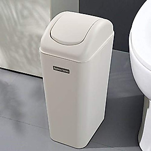 Utiao Slim Trash Cans with Swing Lid for Kitchen, Office, Bathroom, 14 L
