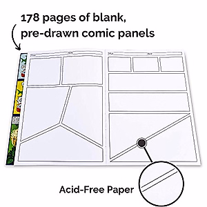 Piccadilly Comic Sketchbook | Guided Artistic Sketchbook & Instructions | Draw Your Own Comic Book | 204 Pages