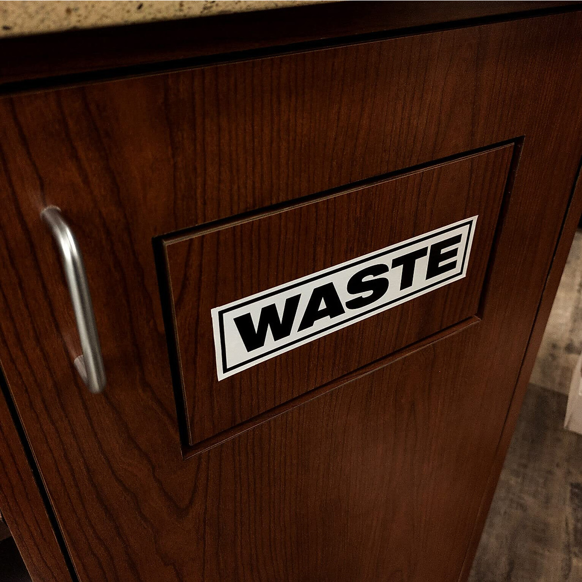 Waste Flap Sticker, Self Adhesive Garbage Label for Trash Cans, Wastebaskets & Dustbins, 5 Pack