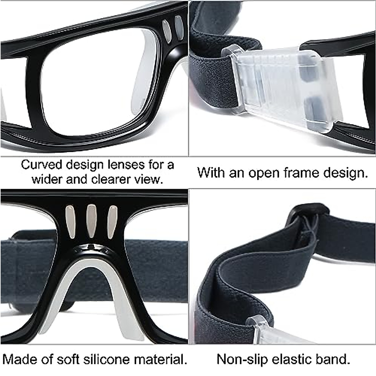 SHEEN KELLY Professional Sports Goggles Protective Safety Goggles Basketball Glasses for Men with Adjustable Strap for Basketball Football Volleyball Hockey Rugby