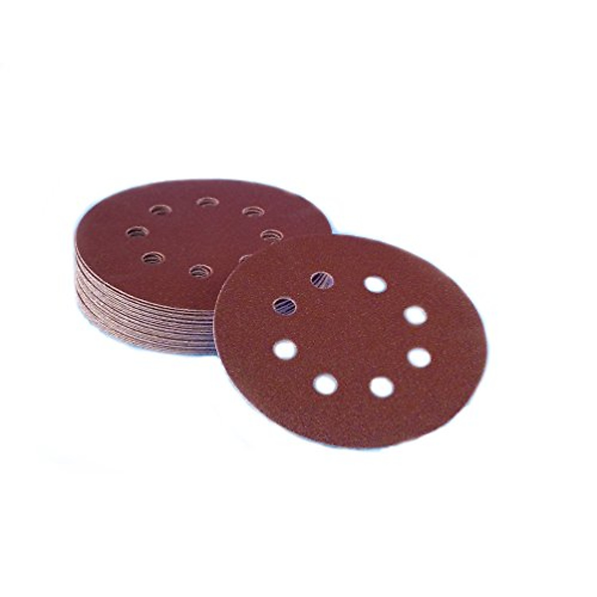 Sungold Abrasives 36266 5 in. 8-Hole 80-Grit Premium Heavy F-Weight Aluminum Oxide Hook & Loop Sanding Discs (50per Box)
