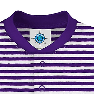 Creative Knitwear College Baby Striped Footed Romper - LSU Tigers Logo - Purple/White - 0-3 Months