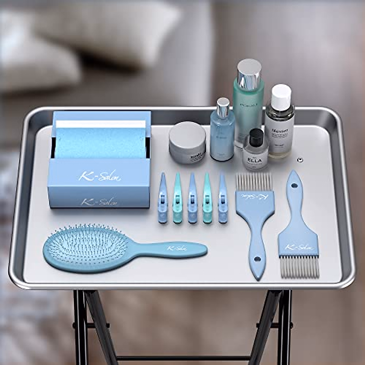 Aluminum Foldaway Folding Service Tray on Wheels