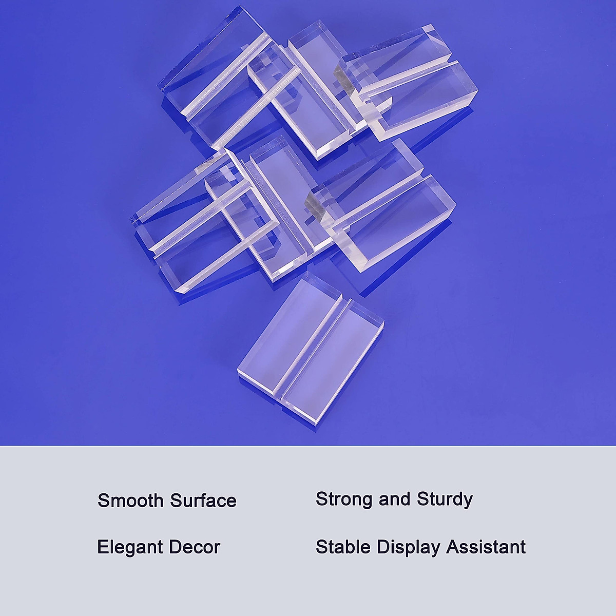 Aboofx 16 Pieces Acrylic Stands Clear Place Card Holders for Cards over 200gsm, 1.6 inch Acrylic Sign Holders Table Number Stands Card Display Stand forWedding Party Events Office Business Meeting