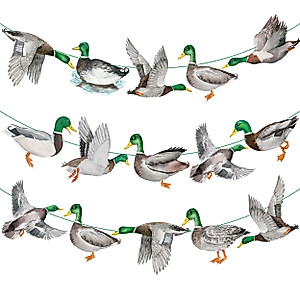 Mallard Duck Banners Duck Hunting Party Banners Duck Theme Birthday Party Decoration Mallard Duck Decor Hunting Birthday Party Decorations for Duck Hunter Baby Shower Supplies