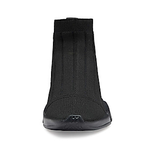 Casbeam Men's Running Knit Comfortable Lightweight Breathable Casual Sports Shoes Fashion Sneakers Slip-On Walking Shoes All Black Size 11