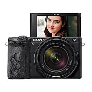Sony Alpha a6600 Camera with 18-135mm Lens, Bundle with 32GB Memory Card & Reader, Extra Battery & Charger, Carrying Case