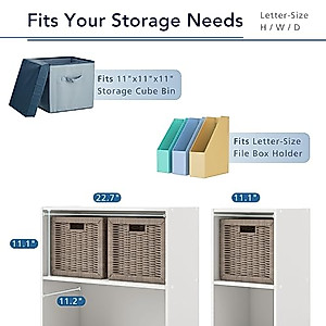 HOMES: Inside + Out Apexa 3 Cube Storage Organizer Shelves, Stackable Wood Bookcase Fits Cubby Bins for Organization, Dorm Teen Room Decor & Home Office, White