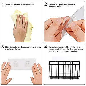 Toplife Wall Door Adhesive Kitchen Wrap Organizer Rack, No Drilling, Black - Set of 2