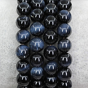 Keleny Natural Blue Tiger Eye Gemstones 8mm Round Beads Crystal Stretch Bracelets 7 Inch Unisex