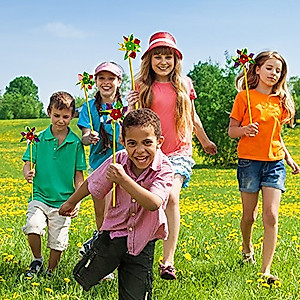 ArtCreativity Rainbow Pinwheels - Pack of 36 - Assorted Colors Wind Spinners, Yard - Garden Windmills, Whirl Pinwheels for Party Favors and Outdoor Lawn Decorations