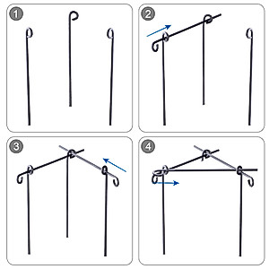 Camping Tripod Campfire Stand portable campfire,Over Fire Camp Grill with Carrying Bag for Outdoor Open Flame Cooking