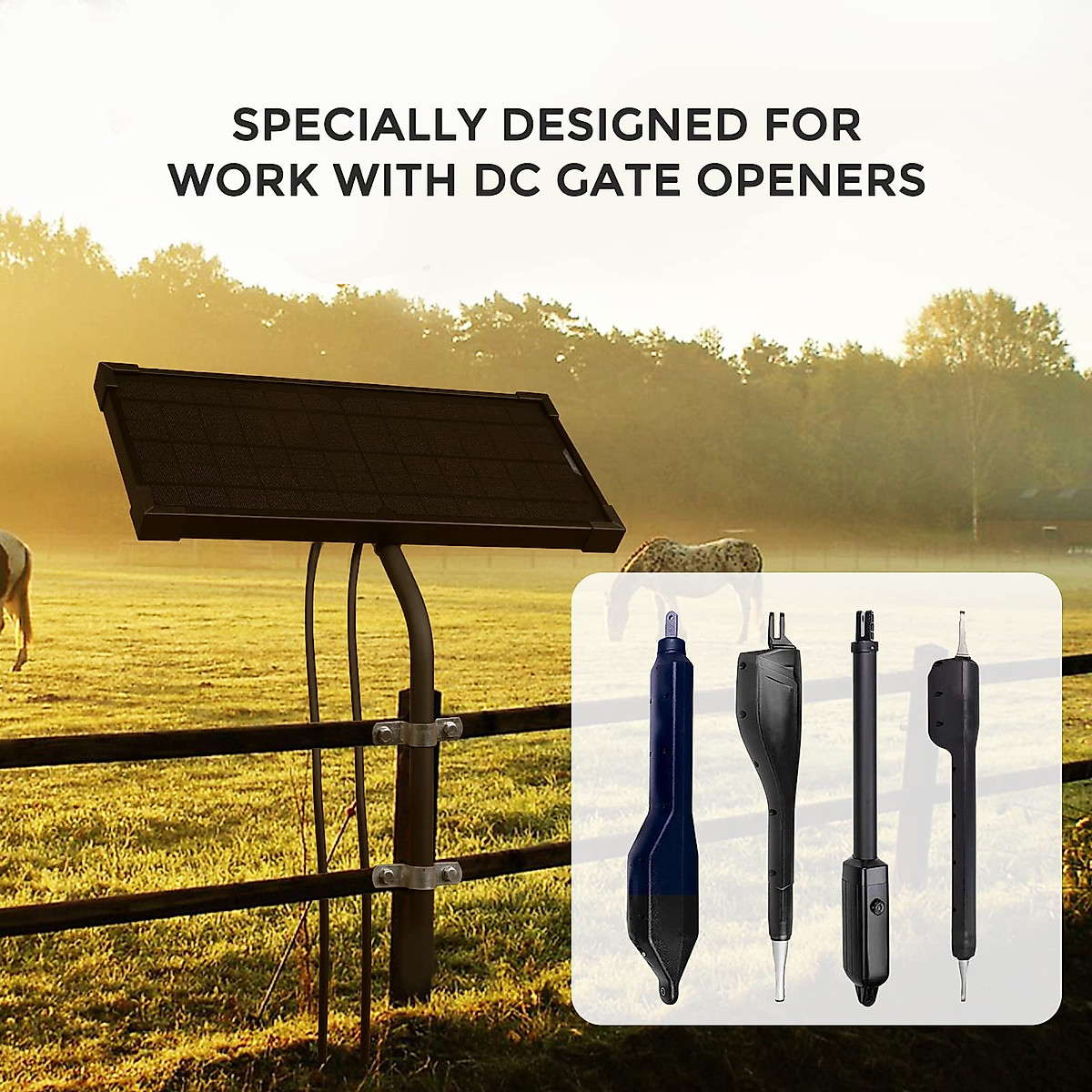 Renogy 10W 12V Waterproof Charger, 10 Watts Solar Panel + Tubular Mount Bracket + Installation Tool Kit for DC Powered, Automatic Gate Opener Systems