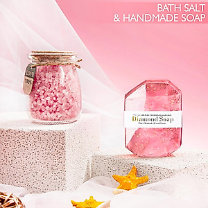 Gifts for Women, Birthday Gifts for Women, Happy Birthday Gifts Basket for Women, Rose Relaxing Spa Gifts Basket for Best Friends Female Sister Mom Wife Her Girlfriend Coworker Bestie