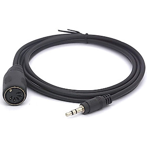 PIIHUSW 3.5mm 5 Pin Din MIDI Cable, 5-Pin DIN Plug Female to 3.5 (1/8in) TRS Stereo Male Jack Converter Cable for MIDI Keyboard IK Multimedia (1.5 Meter)