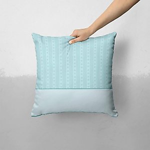 iiRov Seamless Blue Subtle Floral Strips - Custom Decorative Home Decor Indoor or Outdoor Throw Pillow Cover Plus Cushion Set for Sofa, Bed or Couch (Pillow CASE Cover Plus Cushion)
