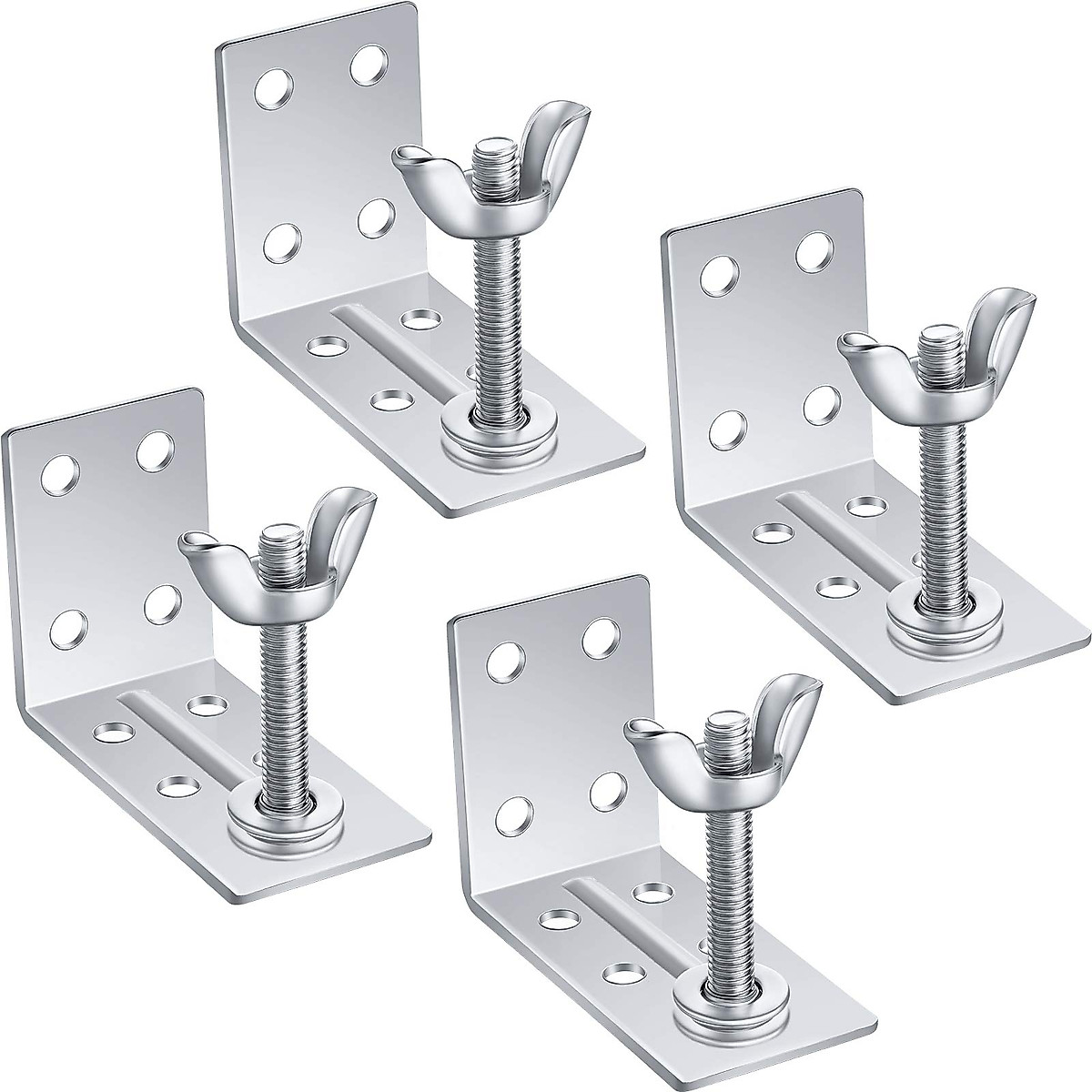 Roman Shade Wall L Bracket and Wingnut Ceiling or Wall Mount Brackets Mounting Installation L-Brackets for Roman Shade Home Window Drapery Use (4)