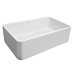 Whitehaus Collection WHPLCON3319-WHITE Reversible Series Kitchen Sink, 33 inch, White