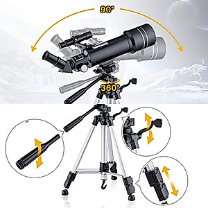 Upgraded Telescope HD 400/70mm Telescope for Kids Adults Refractor Astronomy Telescope - Watching The Moon, Bird Watching, Viewing The Natural Scenery, Viewing The City Scenery, Watching The Animals